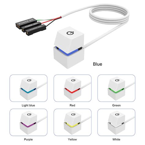 휴대용 다채로운 Led 조명 컴퓨터 데스크탑 전원 스위치 24m Pc 마더보드 외부 시작 전원 켜기끄기 버튼 연장