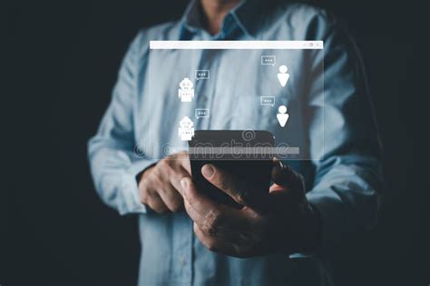 Man Holding Command Prompt Ai Chat Bot Big Data Storagedigital Artificial Intelligence