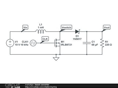 Boost Converter Circuitlab