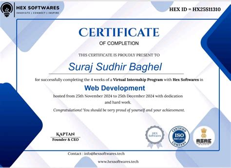 Suraj Baghel On Linkedin Webdevelopment Internshipcompletion