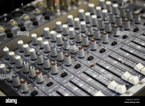 Professional Mixer Sound Control Detail Stock Photo Alamy