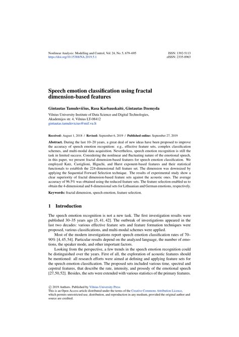 pdf speech emotion classification using fractal dimension based features