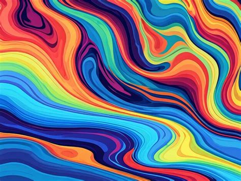 Multi Colored Wave Pattern Backdrop With Flowing Liquid Generated