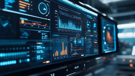 advanced data analysis display showing multiple charts and graphs stock