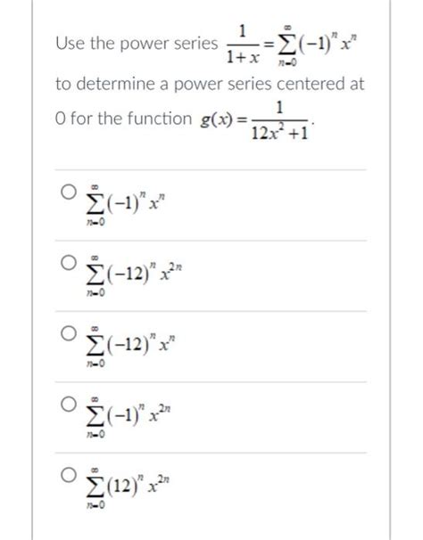 Solved Use The Power Series Chegg Com