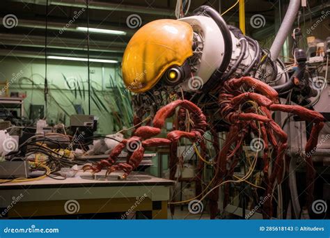 Biohybrid Robot Prototype In A Research Lab Stock Illustration Illustration Of Engineering