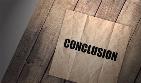 Text Conclusion On White Paper Business Or Education Concept Stock