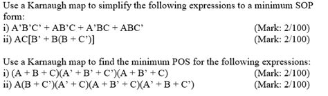 solved use a karnaugh map to simplify the following