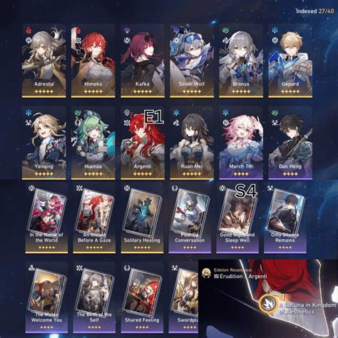 7 Ltd Ruan Mei Argenti E1 Sign Huohuo Kafka Silverwolf