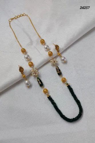 Casual Wear Imitation Simple Kundan Beaded Mala Necklace At ₹ 788set