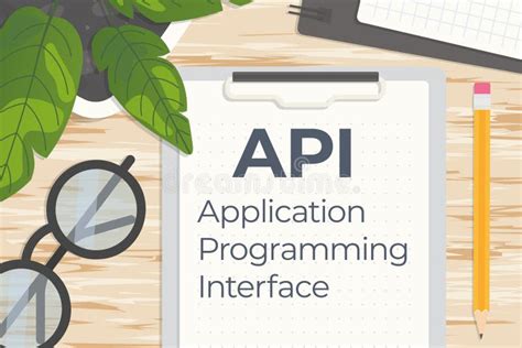 Api Application Programming Interface Written On A Clip Board On Wooden
