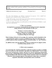 Analyzing Arguments In Introductory Logic Problem Set 1 Course Hero