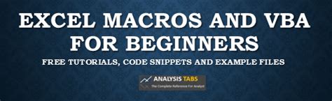 Excel VBA Macros Archives Analysistabs