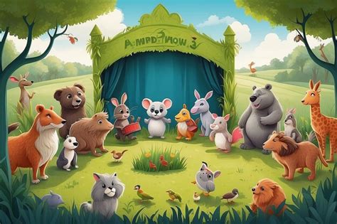 Premium Photo Puppet Pals Animals Playful Show In Grass Field Premium Photo Puppet Pals Animals Playful Show In Grass Field