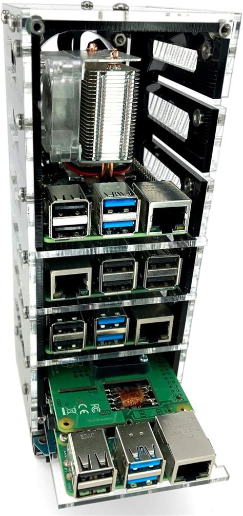 Buy C4labs Zebra Bramble Cluster Fan Case Raspberry Pi 4b And 3b 4