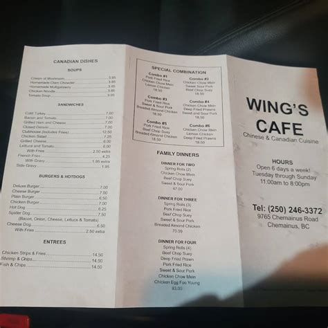 Wings Cafe Chemainus Photos At Eve Collie Blog