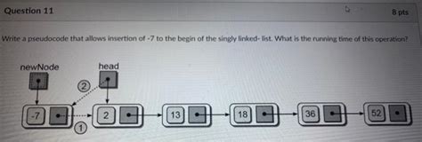 Solved Question 11 8 Pts Write A Pseudocode That Allows
