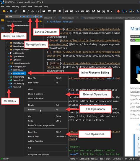 The Folder Browser - Markdown Monster Documentation
