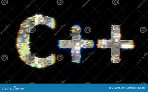Glitch And Chromatic Aberrations Cybernetic Text C On Black Isolated Object 3d Rendering