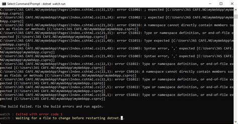 Issue With Runing Dotnet WebApp After Edited The Index Page Issue 37743 Dotnet Aspnetcore