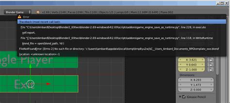 Can T Export Game Runtime Game Engine Support And Discussion Blender Artists Community