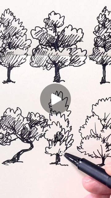 Linescapes On Instagram A Simple Way To Sketch Trees Linescapes Landscapesketch