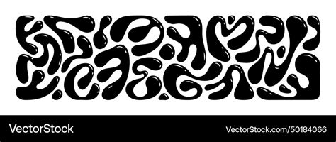 Liquid Abstract Organic Blob Shapes Set Wavy Vector Image