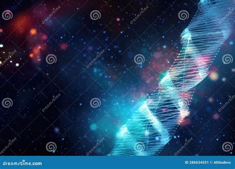 Dna Helix With Binary Code Overlay On A Digital Background Stock Image