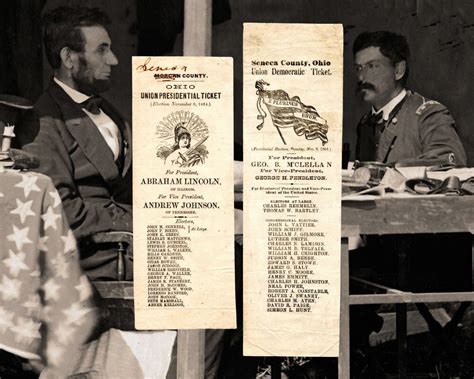 Abraham Lincoln And Mcclellan Ohio Soldiers Ballots For 1864 Pres Elect