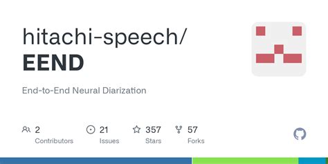 GitHub Hitachi Speech EEND End To End Neural Diarization
