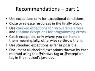 Introduction To Java Exceptions PPT
