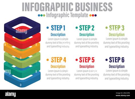Pyramid Business Process Infographic Template 3d Cube Design With 6