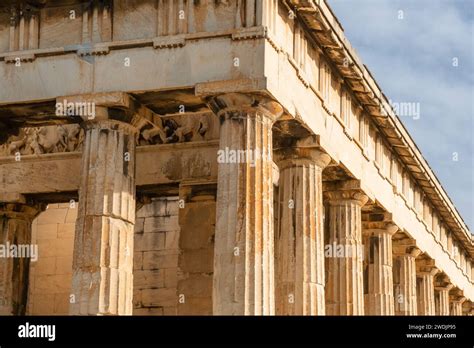 Collonade Of Temple Of Hephaestus In Ancient Agora Athens Greece Ancient Greek Architecture