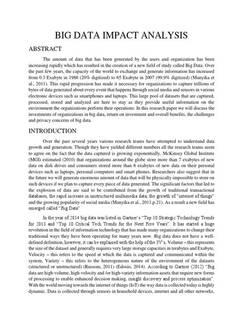 big data impact analysis pdf big data analytics