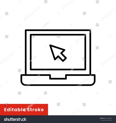Laptop Pointer Cursor Icon Simple Line Stock Vector Royalty Free