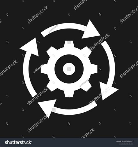 Workflow Progress Graphic Icon Gear Arrows Stock Vector Royalty Free