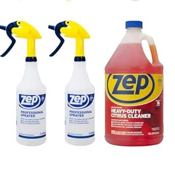 Zep Professional Sprayer Bottle (2 Pack) 32 ounces Heavy-Duty Citrus Degreaser Refill - 1 Gallon ...