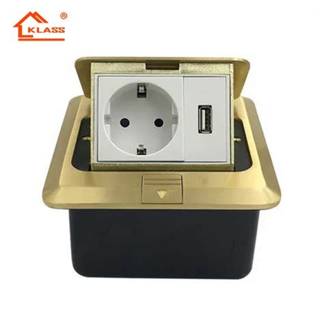 China Aluminum Cover Ground Socket Electrical Floor Mounted Sockets Pop Up Floor Socket And