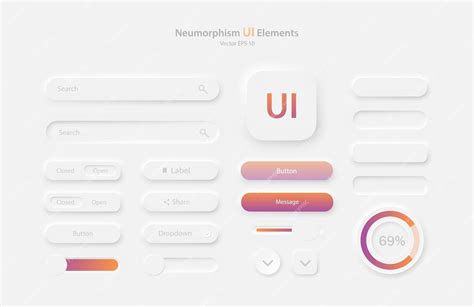 Premium Vector A Collection Of User Interface Elements For A Mobile Application In White And