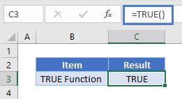 Excel TRUE Function Create The Logical Value TRUE