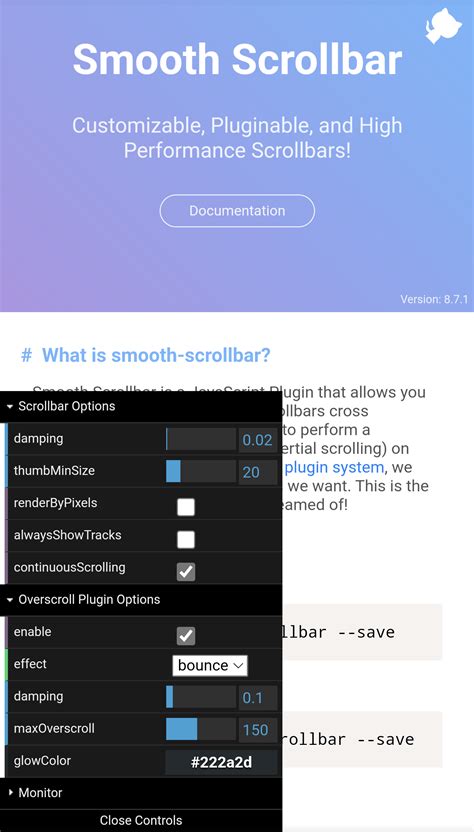 mass and momentum · issue 427 · idiotwu smooth scrollbar · github
