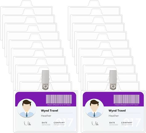 Name Badge Holders With Clip Fushing 40pcs Clear Plastic Id Badge