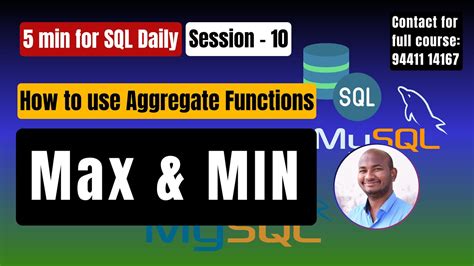 how to use max and min aggregate functions youtube