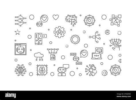 Solution Concept Horizontal Banner In Thin Line Style Vector