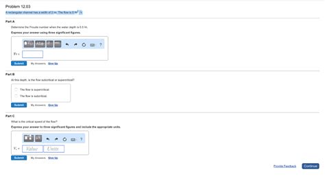 Solved Problem A Rectangular Channel Has A Width Of Chegg