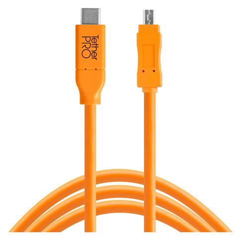 Tether Tools Tetherpro Usb C To 20 Mini B 8 Pin Cable 15 Orange