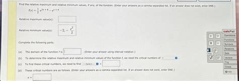 Solved Find The Relative Maximum And Relative Minimum Chegg