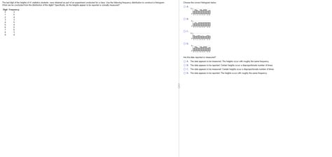 Solved Choose The Correct Histogram Below A B C D Are