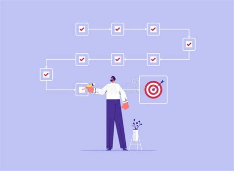 Managing Project Timeline Or Task Completion Flowchart Concept Stock Vector Illustration Of