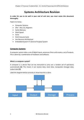 As Computer Science Unit 4 Processor Fundamentals 41 Central Processing Unit Cpu